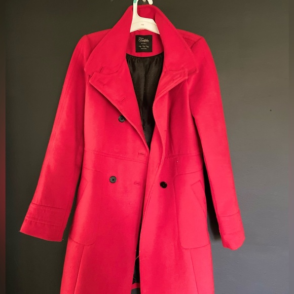 Zara | Jackets & Coats | Zara Red Coat | Poshmark